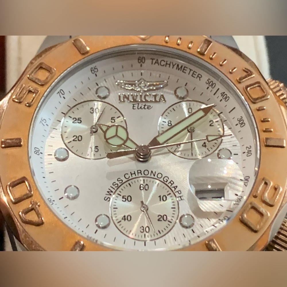 Invicta Swiss Elite Chronograph Stainless Steel/Rose … - Gem